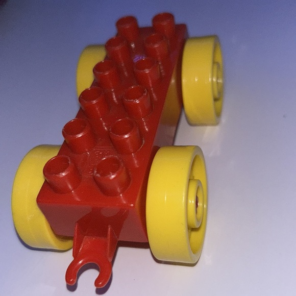 Toys | Lego Duplo 2312 Red 2x6 Car Base With Hitches Yellow Wheels 5 ...